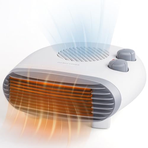 Electric Fan Heater, 2000W Adjustable Dual Temperature Control Fan ...