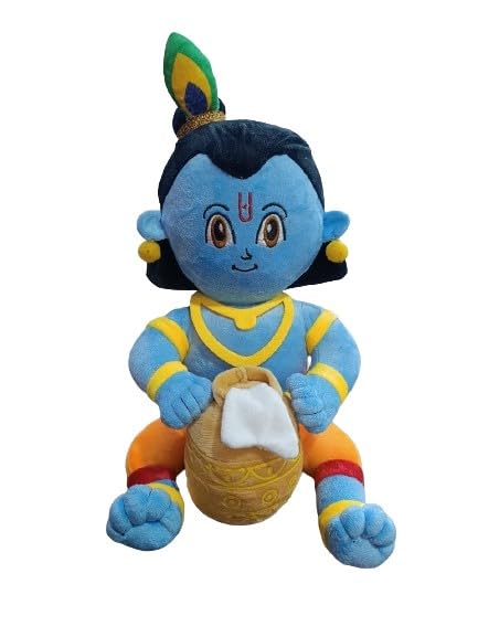 Buy KIZDY Soft Toys for Kids Lord Krishna with Matka Plush Soft Kanha ...