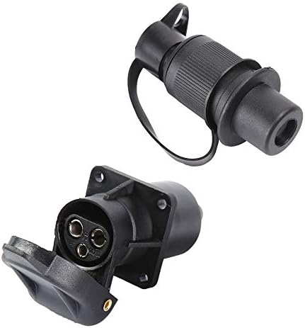 ETUKER 3 Pin Trailer Plug and Trailer Socket, 12V 3 Pinwaterproof ...