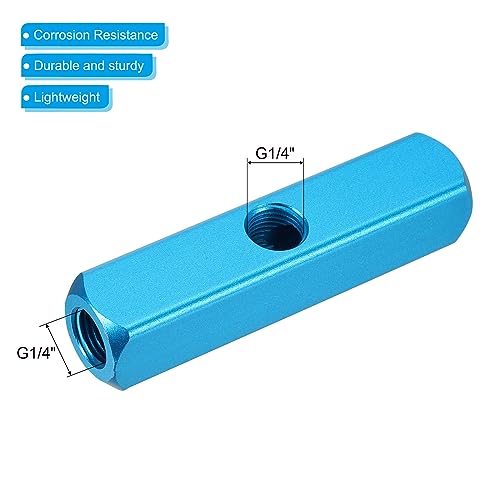 PATIKIL 3 Way 6 Port Air Manifold, G1/4 Inch Aluminum Air Hose Inline ...