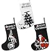 Amazon.com: Vansolinne Black Gothic Christmas Stocking 17 Inches Xmas ...