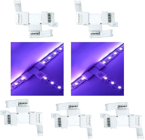 ZMFGMN 5Pack T Shape 6-Pin LED Connectors 12mm Wide Unwired Solderless ...
