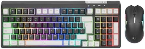 Rii RK301 2.4G+Bluetooth Wireless Keyboard and Mouse Set with 7 ...