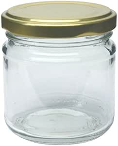 DIAH DO IT AT HOME 10 x 212ml Glass Jar and Gold Twist Off Lid for Jam Honey Pickled Storage ...