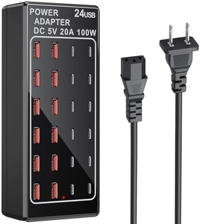 Amazon.com: USB Charger Station, C Charging Block, 100W (20A) 24 Port ...