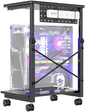 Amazon.com: PUTORSEN Height Adjustable Computer Tower Stand - 2-Tier ...