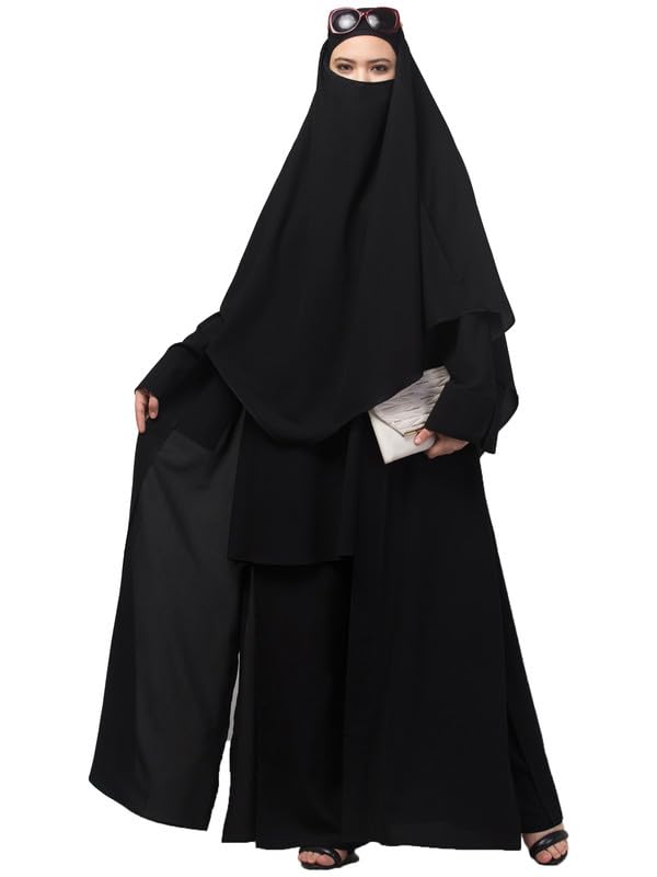 Buy Muslim Closet® Four Piece Set Of Front Open Shrug Abaya with Khimar ...