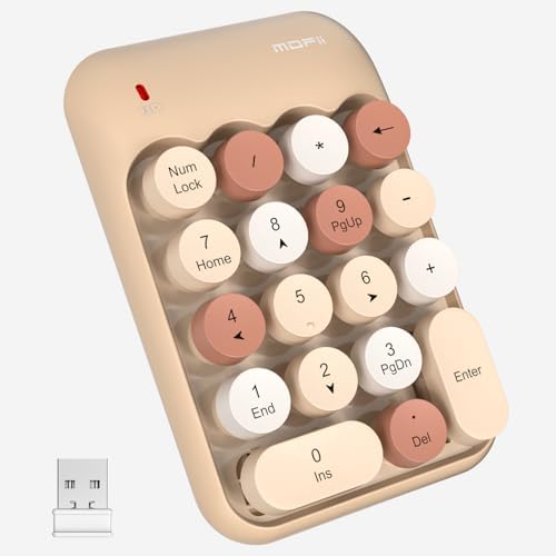 Amazon.com: MOFII Wireless Number Pads - MilkTea Numeric Keypad 18 Keys ...