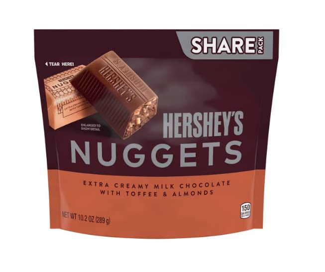 Amazon.com: Hershey's Chocolate Nuggets Size Candy Bars 10.1 oz ...