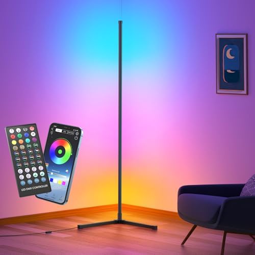 Corner Floor Lamp, Corner Light, RGB Color Changing Led Floor Lamp with ...