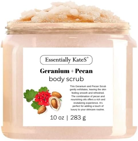 Amazon.com : Geranium + Pecan Body & Foot Scrub 10 oz - a refreshing ...
