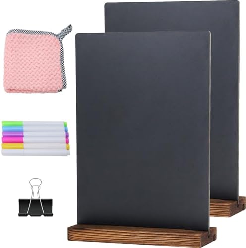 Amazon.com : JDEA Wooden Double-Sided Chalkboard with Base (2 Pack) - 8 ...