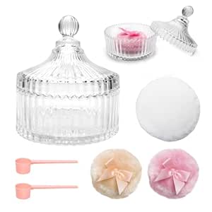 Amazon.com: 6 Pack Large Body Powder Puff and Container Set, Anglecai ...