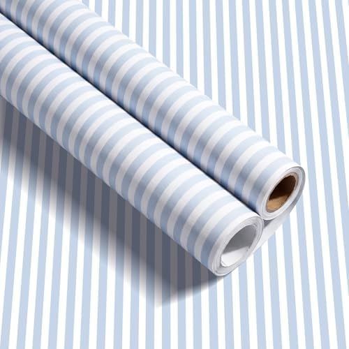 Amazon.com: Colarr Blue Striped Peel and Stick Wallpaper 17'' x 118 ...