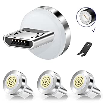 Boffdock 4Pcs 7-Pin Magnetic Connector Tips Head for Micro USB Android ...