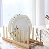 2 Packs Plate Racks Stand Pot Lid Holder Bamboo Wooden Dish Racks ...