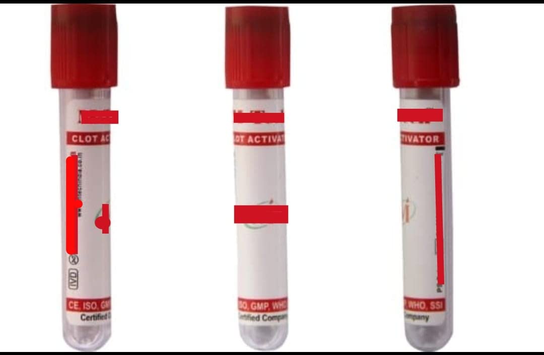 BLUEKITES Clot Non Vacuum Activator Tubes (200) -Red : Amazon.in ...