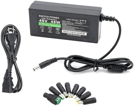 Amazon.com: DIGISHUO 48V 1A 48W Power Supply Adapter 48V 48W Charger AC ...
