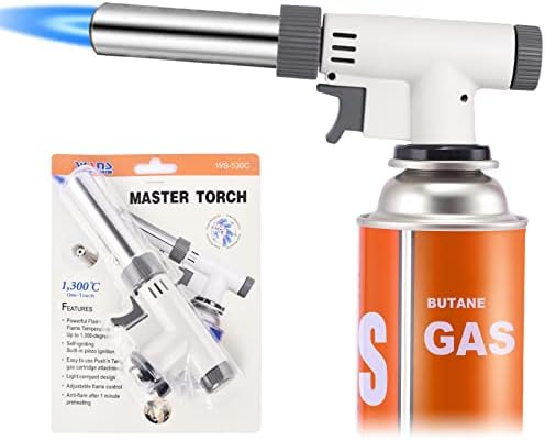 Amazon.com: Chef Master Butane Torch Lighter, Refillable Kitchen Torch ...