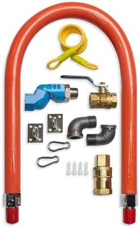 1675KIT48 Safety System Kit, 48" Mobile Gas Hose Connector Kit with 2 ...