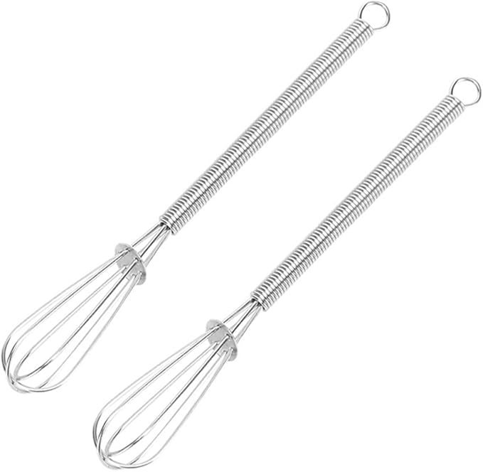Amazon.com: Lelasety Stainless Steel Mini Whisk Set of 2, Small Wire ...