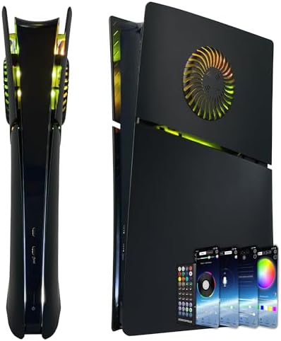 Amazon.com: Cover Plates for PS5 Slim Console with Led Light Strip, USB ...