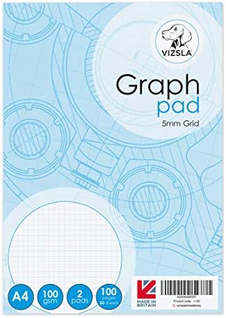 A4 Graph Paper Pad Maths 2mm Grid School Homework (1) : Amazon.co.uk ...