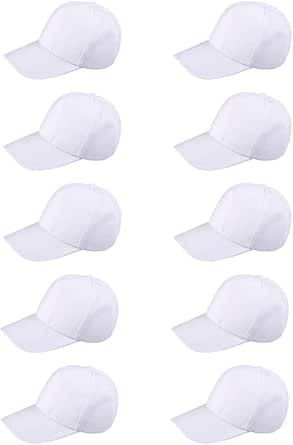 STOBOK 10Pcs Kids DIY Painting Hats White Baseball Caps Hats Plain ...