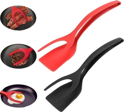 Amazon.com: 2 Pcs Egg Flipper Spatula, 2 in 1 Grip and Flip Spatula ...