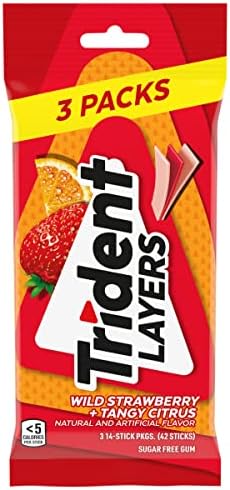 Amazon.com : Trident Layers Sugar Free Gum, Wild Strawberry & Tangy ...