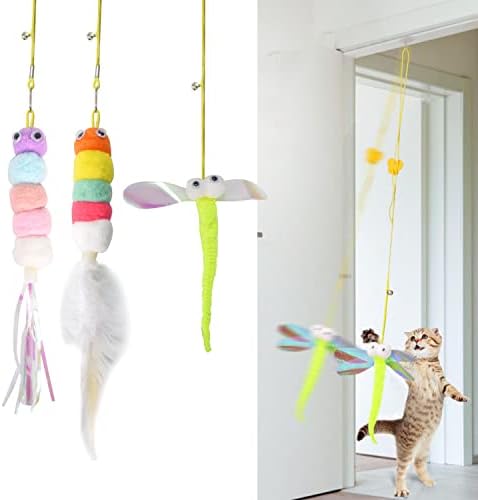 Fuyamp 2 Packs Door Hanging Cat Toys - Interactive Mice Chasing ...