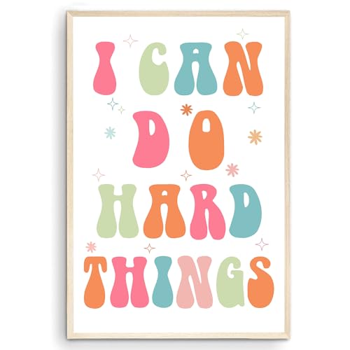 Amazon.com: I Can Do Hard Things, Kids Wall Art, Kids posters, Positive ...