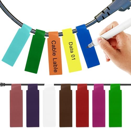 Gjinxi Cable Labels Tags, 360 PCS 12 Colors Colorful Waterproof Cord ...