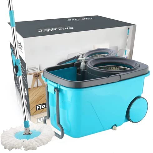 Rock 10 Factory | Heavy Duty Microfiber Spin MOP with Plastic Bucket ...