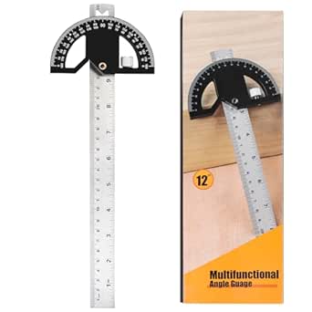Byffor Protractor, Woodworking Metal Ruler with Block, Magnetic ...