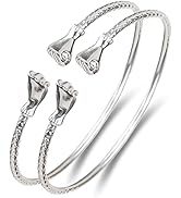 Amazon.com: Ridged Arrow .925 Sterling Silver West Indian Bangles Cuff ...