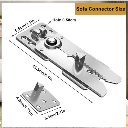 Cokritsm 4 Pack Sectional Couch Connectors, Sofa Connectors with Screws ...
