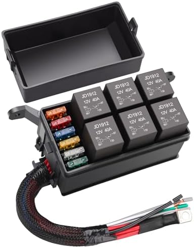 Amazon.com: 12V Relay Fuse Box，Pre-wired Auto Replacement Fuse Holders ...