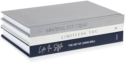 Amazon.com - Decorative Book Set | Large Linen Covered Book Set | Set ...