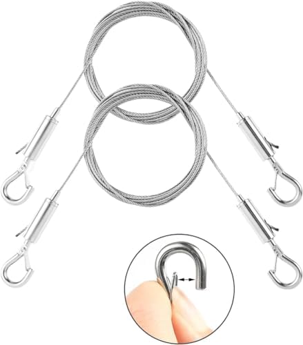 2PCS Adjustable Picture Hanging Wire Kit,Mirror Frame Hanging Kit,6.6FT ...