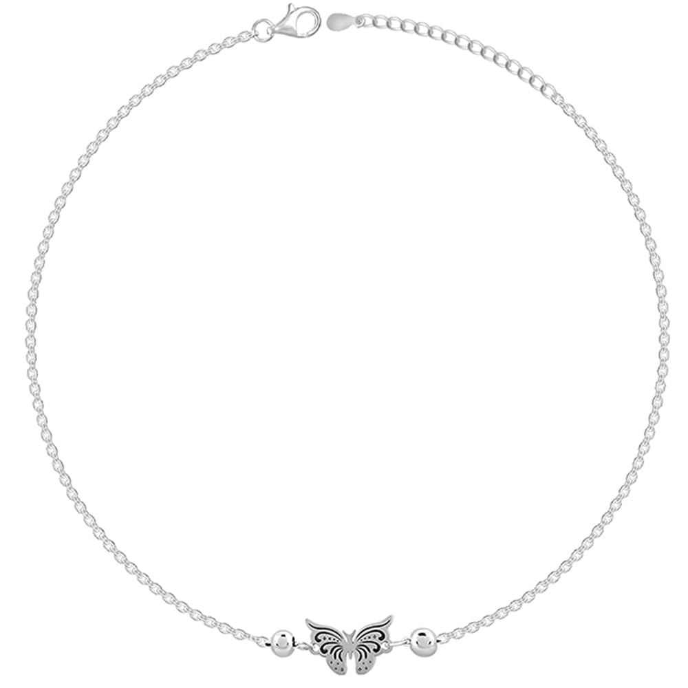 GIVA 925 Silver Gypsy Butterfly Anklet,Single | Anklets for Women and ...