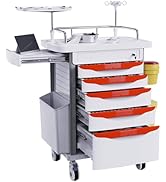 Amazon.com: OLERN Medical Rolling Storage Crash Cart with Wheels ...