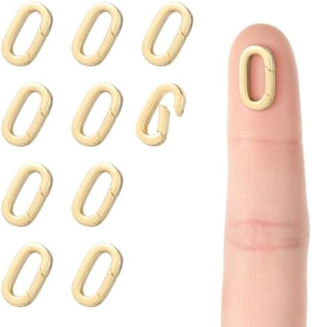 Amazon.com: 10Pcs 18K Gold Filled Oval Clasp Carabiner Spring Jewelry ...