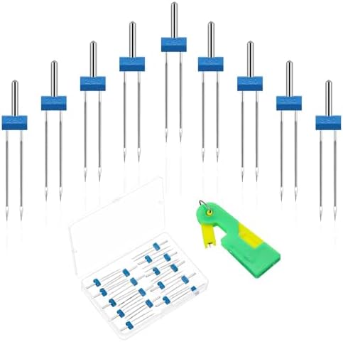 Amazon.com: 12 Pieces Twin Needles, Double Twin Needles with Plastic ...