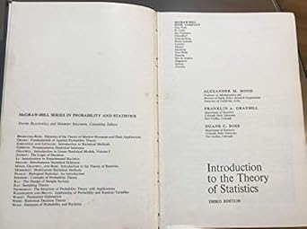 Amazon.com: Introduction to the Theory of Statistics: 9780070428645 ...