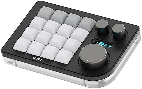 Amazon.com: NLOFIN Double Knob Custom Macro Pad Programmable Designer Mini Keyboard 16 Keys+PC ...