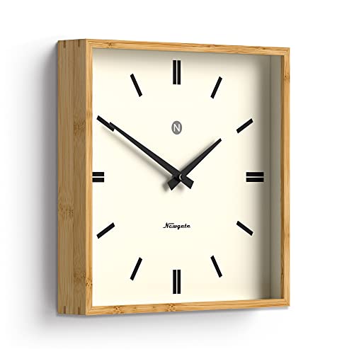 NEWGATE Fiji Wall Clock In Bamboo – Medium Wall Clocks – Square Clock ...