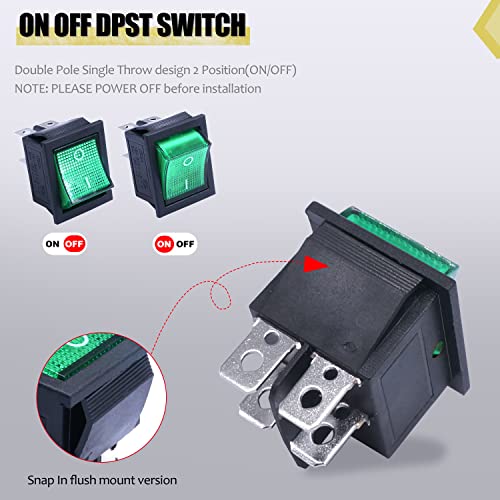Snapklik.com : 2Pcs Rocker Switch 4 Pins 2 Position ON/OFF AC 10A/125V ...