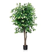 Amazon.com: Worth Garden 4ft Artificial Areca Palm Plant, Fake Cane ...