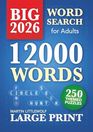 Amazon.com: Big Word Search Book for Adults - Large Print: 12000 Words ...